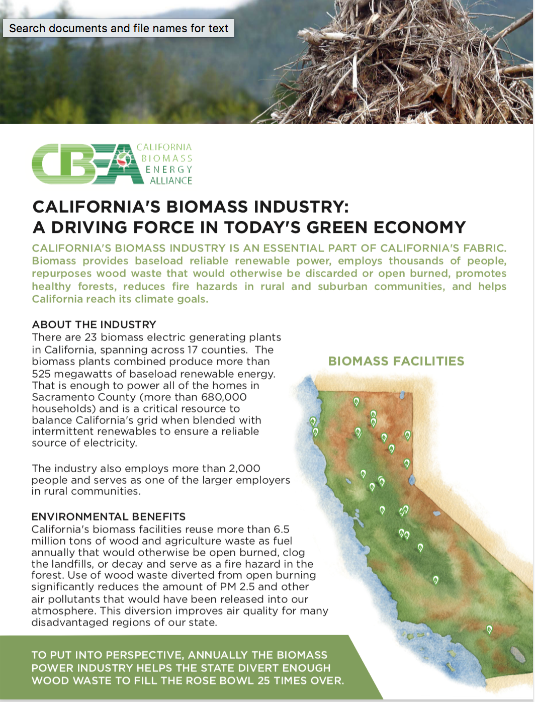 California Biomass Energy Alliance - : California Biomass Energy Alliance